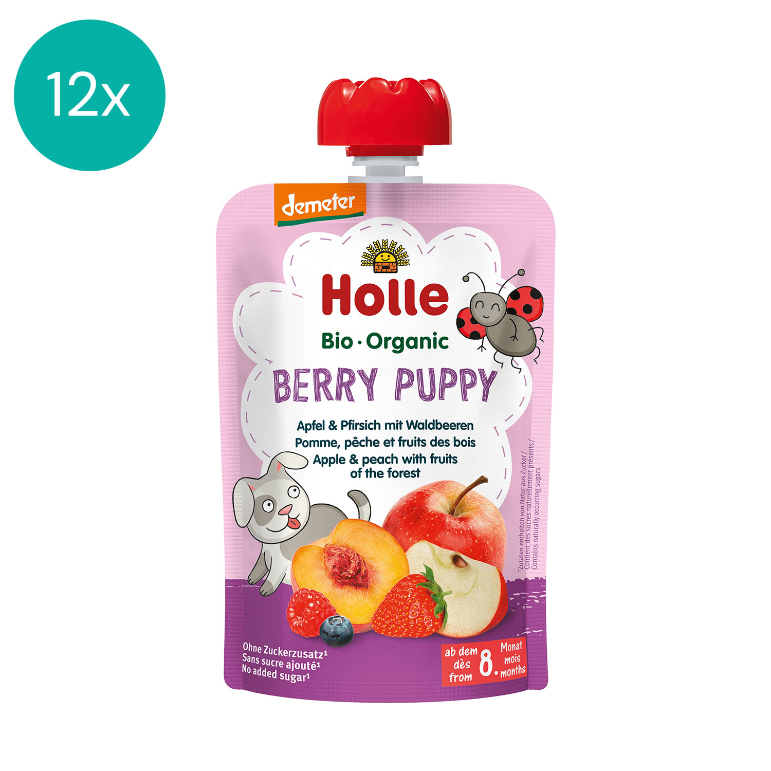12x Holle Organic fruit puree Berry Puppy