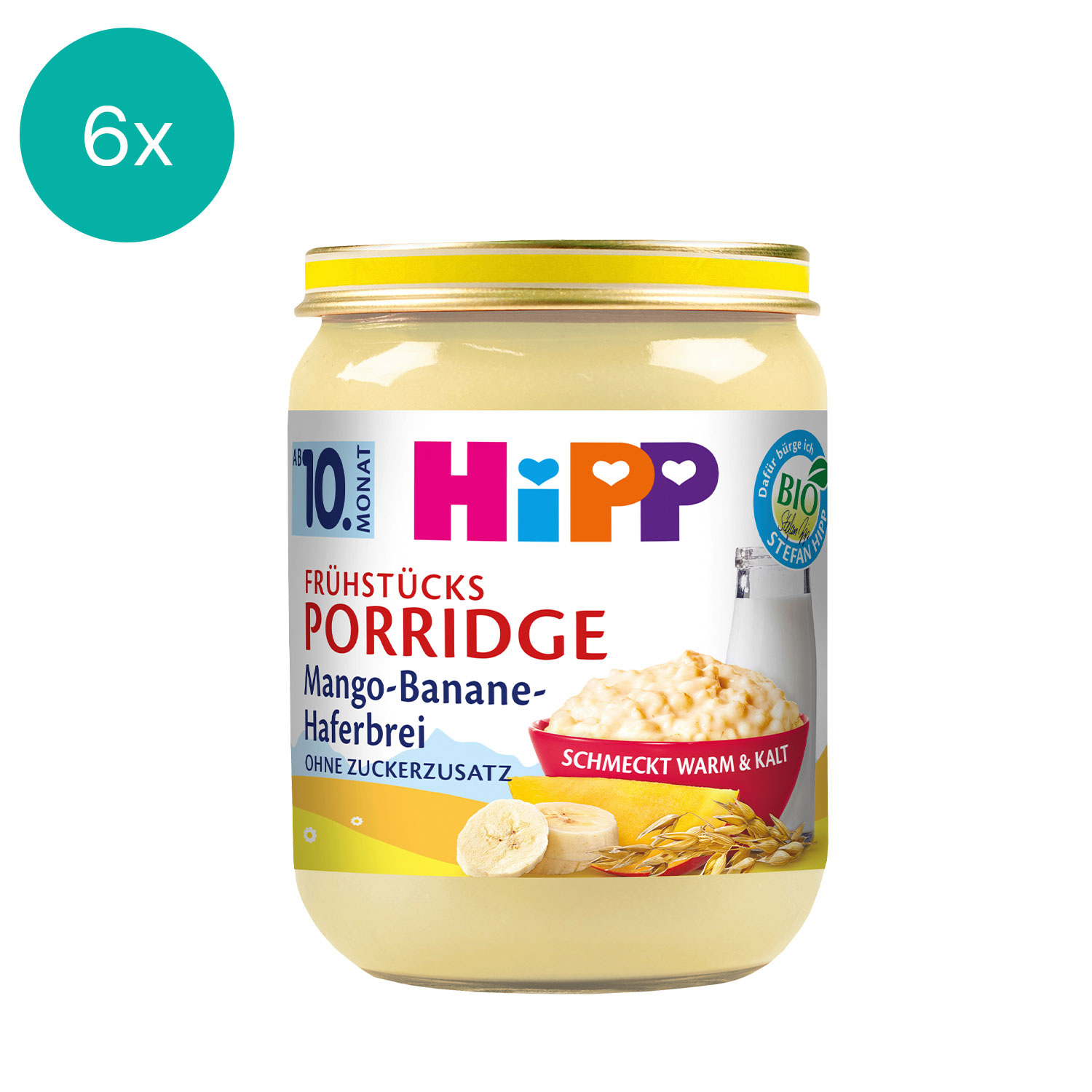 6x HiPP Mango-Banana Porridge from 10 months (6x 160 g)