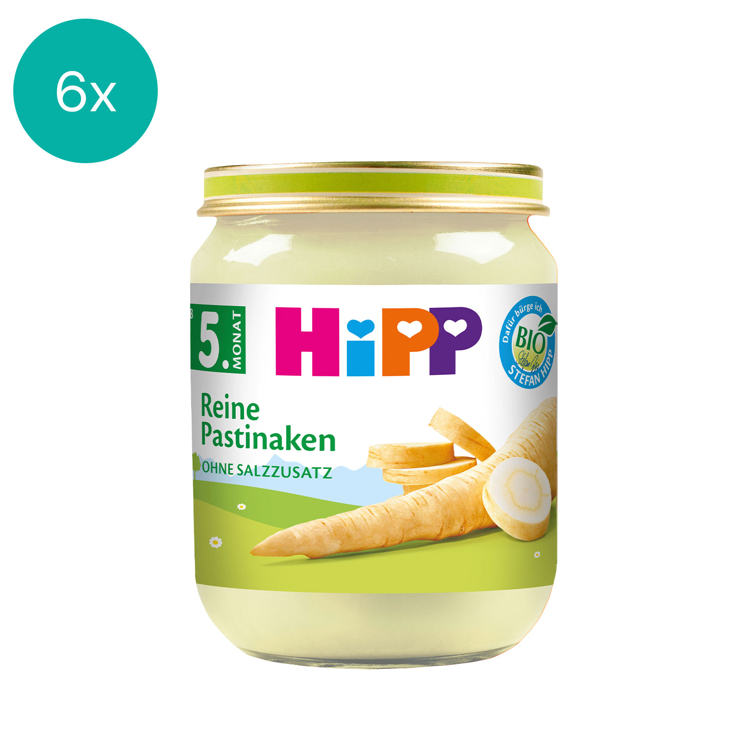 6x HiPP Pure Parsnips from 5 months (6x 125 g)