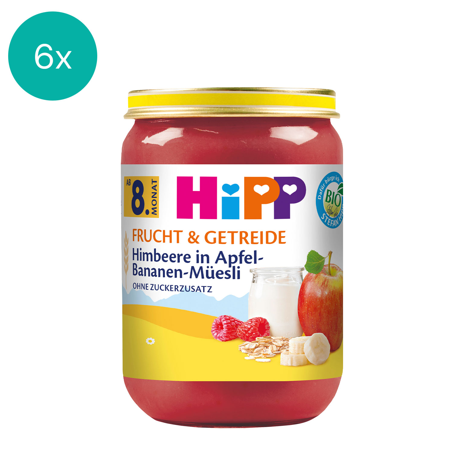 6x HiPP Raspberry in Apple-Banana Muesli from 8 months