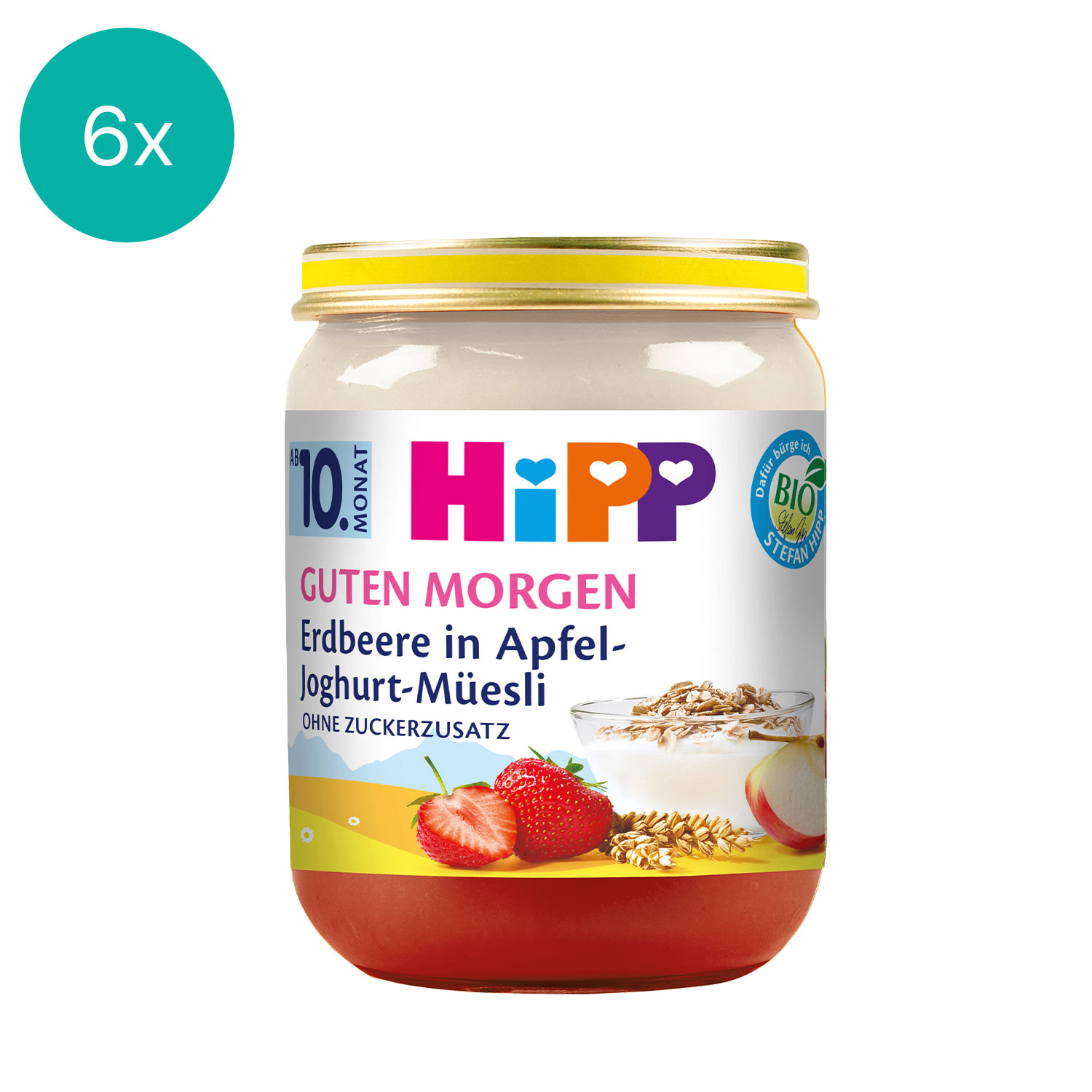 6x HiPP Strawberry in Apple Yogurt Muesli (6x 160 g)