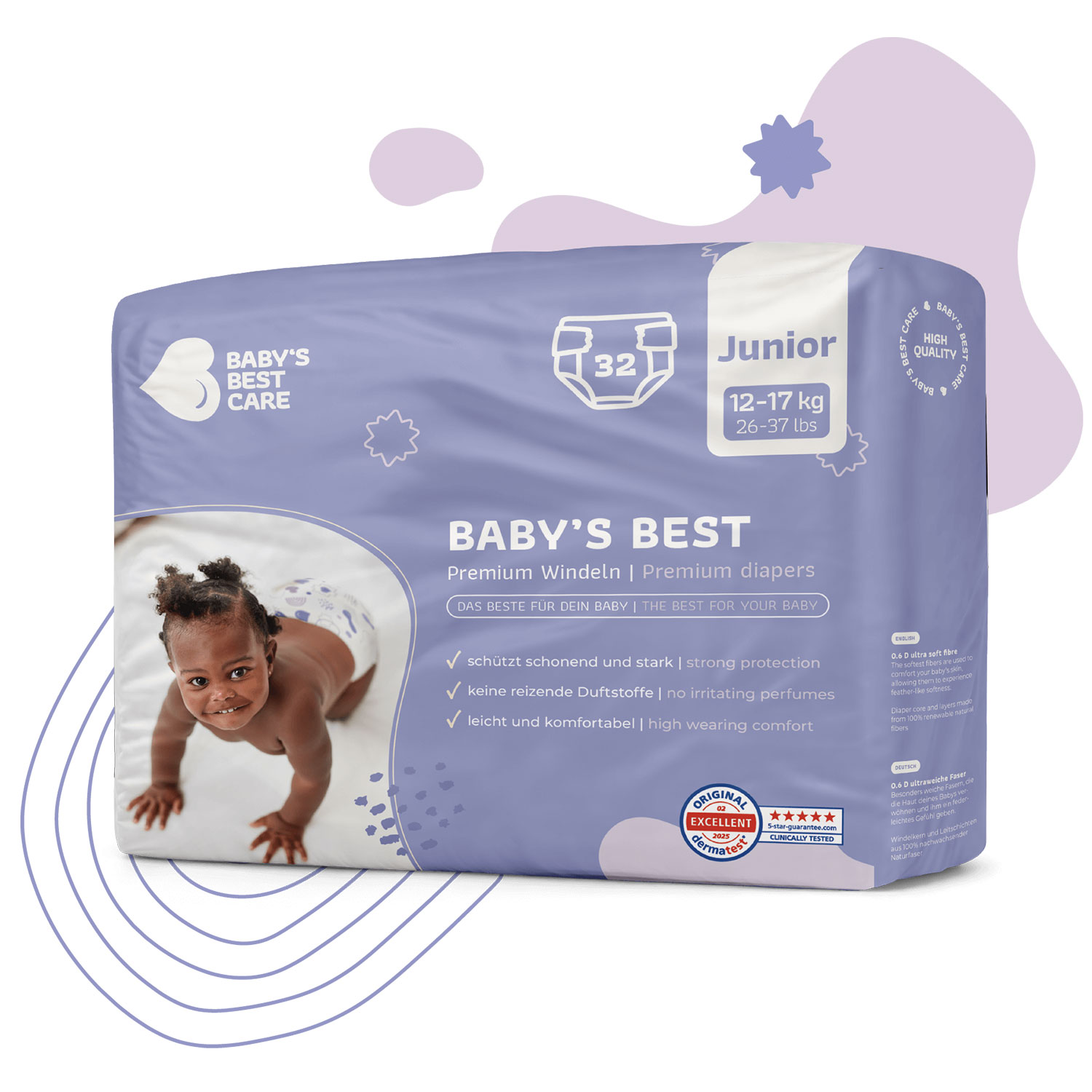 Baby’s Best Premium Diapers – Junior - 12-17 kg (32 pcs.)